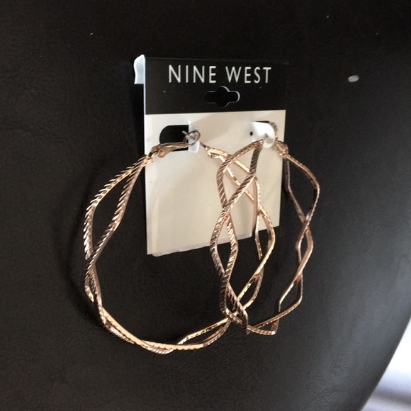 Nine West Jewelry New Nine West Infinity Style Gold Hoops Poshmark